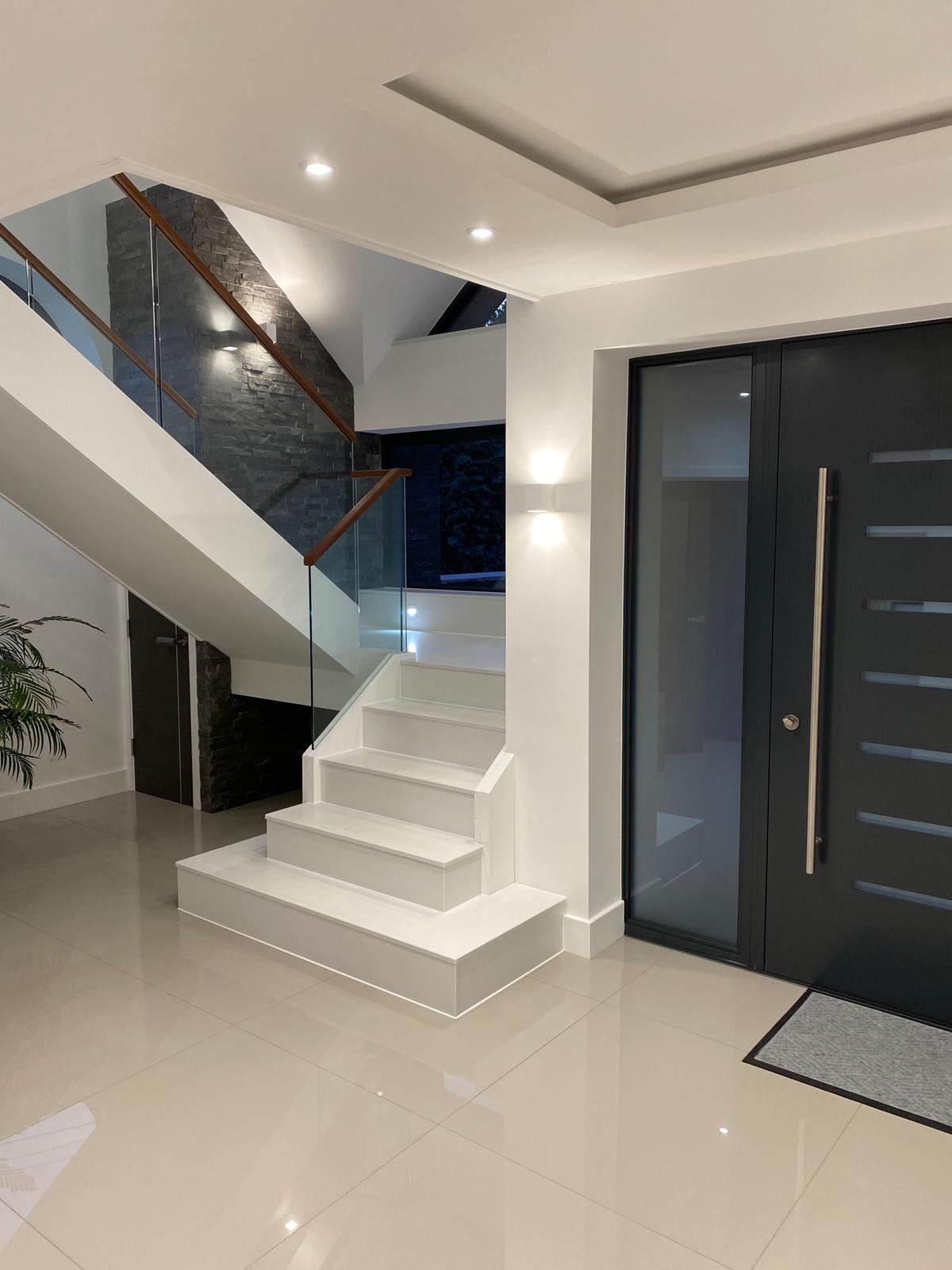 Quartz Staircase with Shimmering Treads and Risers | British Institute ...